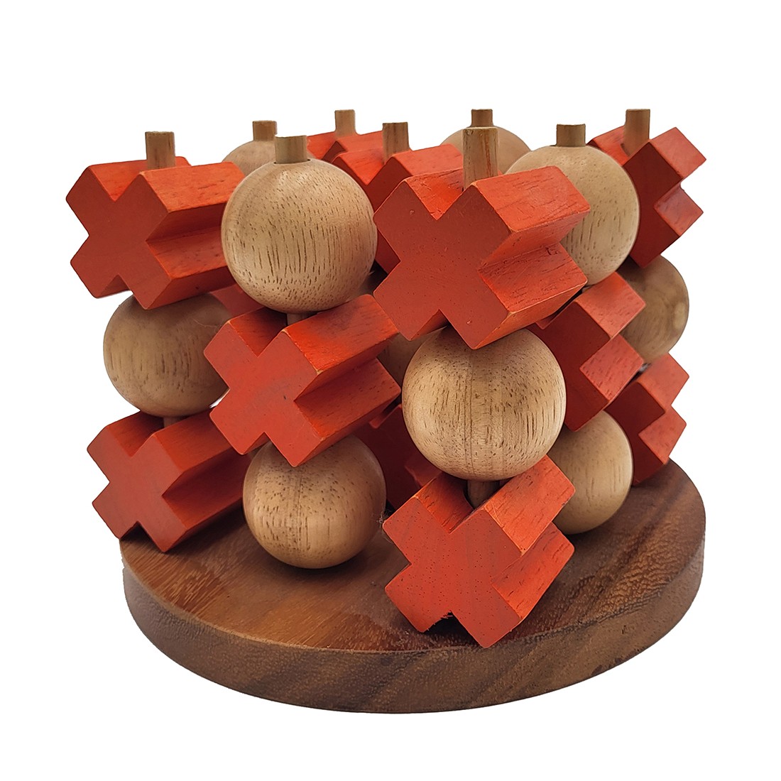 Tic Tac Toe 3D Couleur - Morpion format XL - Jeu en Bois Massif.