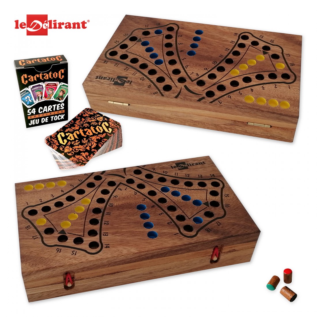 Jeu de TOCK (ou toc) à 4 joueurs en bois massif fabrication artisanale